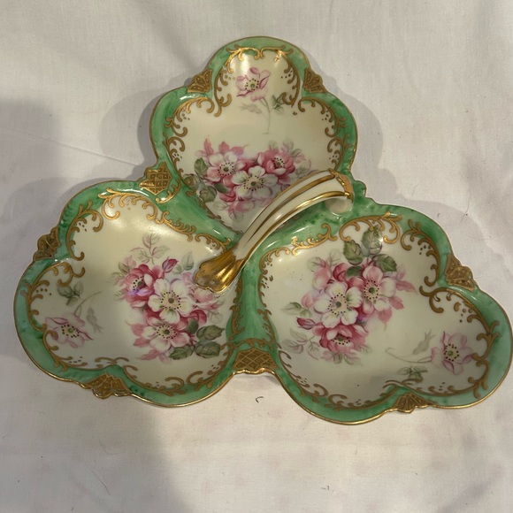 Antique | Dining | Antique Nippon Handled Plate Nappy Divided Serving ...